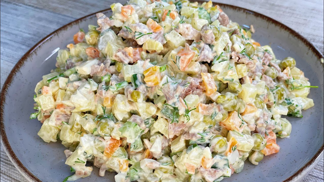 Paytaxt salatı/Классический столичный салат с мясом/Classic capital ...