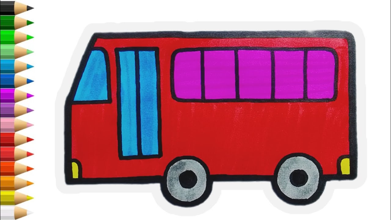 Bus drawing for kids and toddlers ll Bus drawing easy ll How to draw a ...
