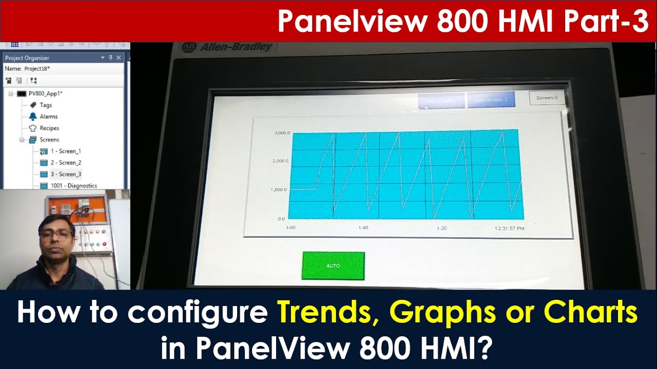How to configure trends, Grapha or charts in Allen Bradley Panelview ...