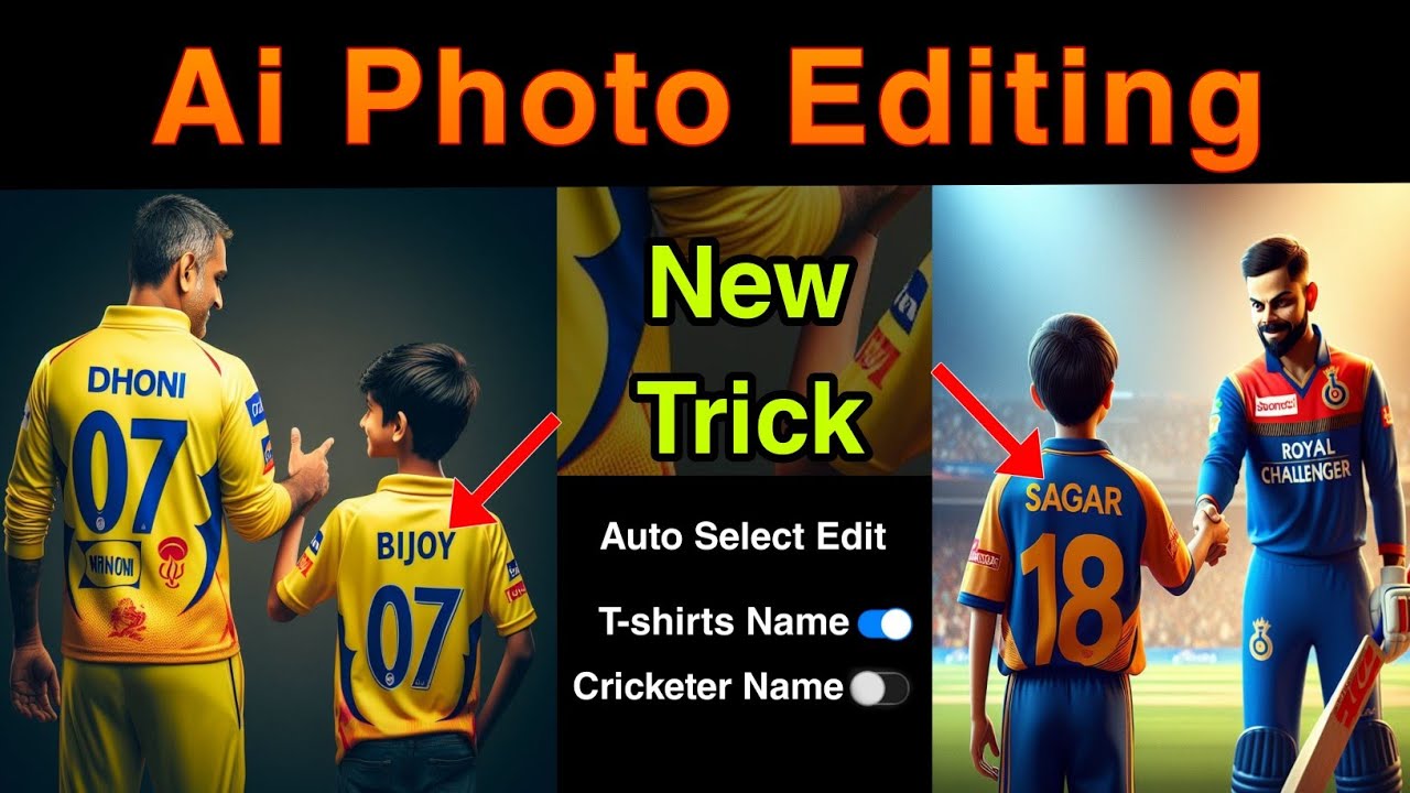 Handshek With Cricketer Ai Photo Editing || Cricket Jersey Name Photo ...
