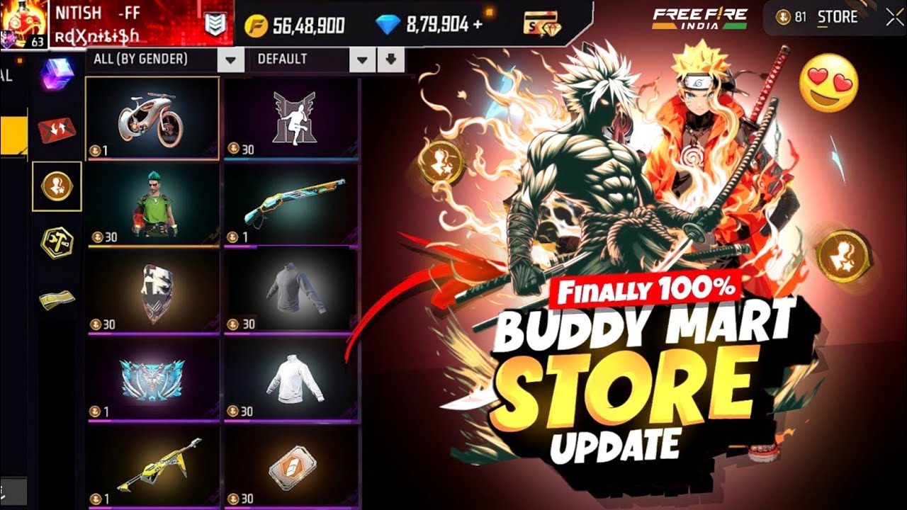 Next Buddy Mart Store Update Free Fire | New Buddy Token Bundle | Free ...