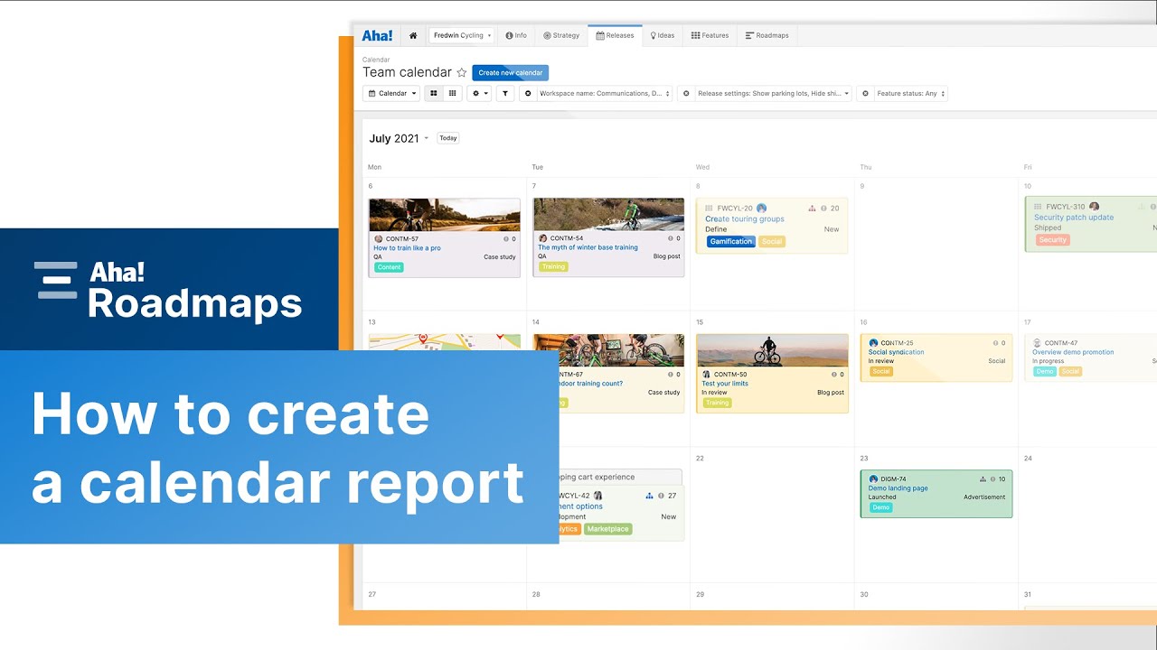 How to create a calendar report in Aha! Roadmaps - YouTube