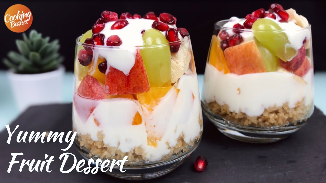 5 Minutes Creamy Fruit Dessert Without Cream | Fruit Dessert Recipe ...