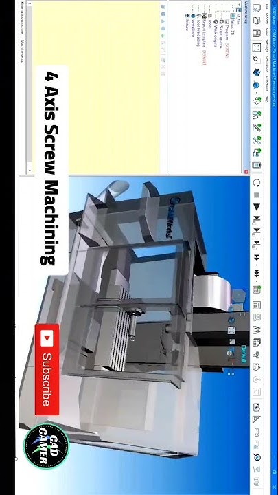 4 Axis Screw Continuous Machining #shorts #4axis #multiaxis #cad #cam # ...