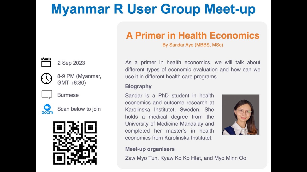 MRUG 2023 September Meetup: A Primer in Health Economics by Dr. Sandar ...
