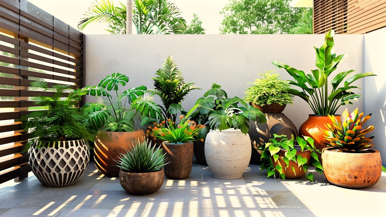 Courtyard Oasis: Embrace Greenery with Elegant Planters - YouTube