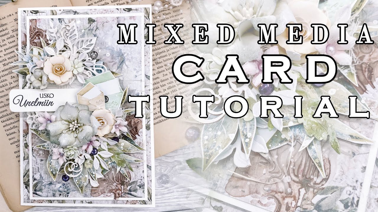 Mix media card tutorial | DIY birthday card in mixed media - YouTube