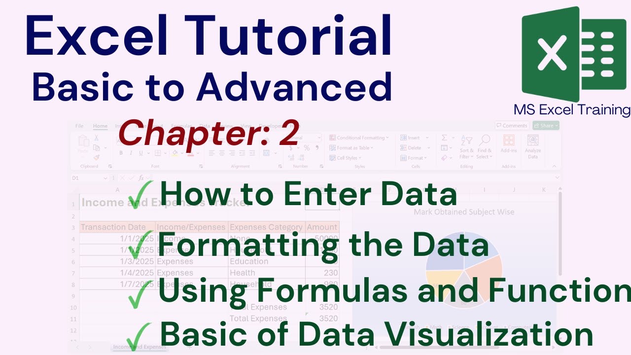 Excel Tutorial (Chapter 2) | Enter Data | Formatting | Using Formulas ...
