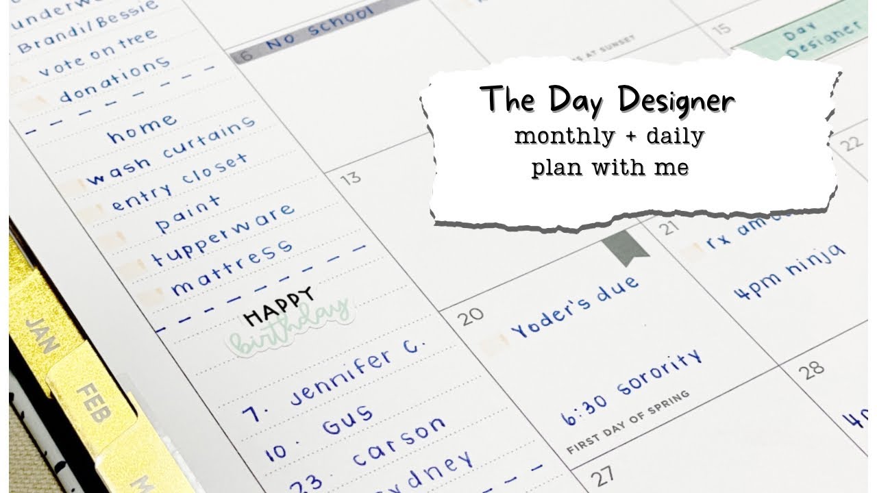 The Day Designer | Monthly + Daily Plan with Me - YouTube