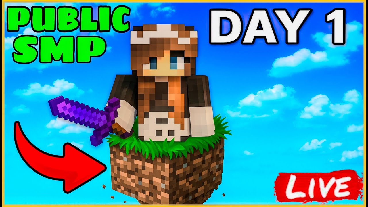 JOIN MY NEW ONE BLOCK SMP | PUBLIC SMP IN MINECRAFT | IP PORT IN LIVE ...