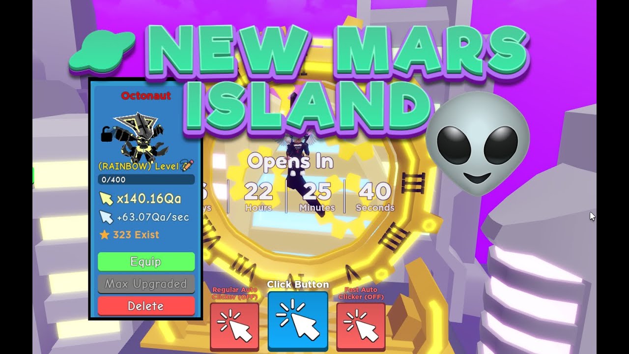 Clicker Simulator New Mars 🪐 Island !! 😍😊 and TOP Lb 😁💪 - YouTube