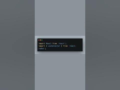 Simplify Redux with useSelector! #ReactRedux - YouTube