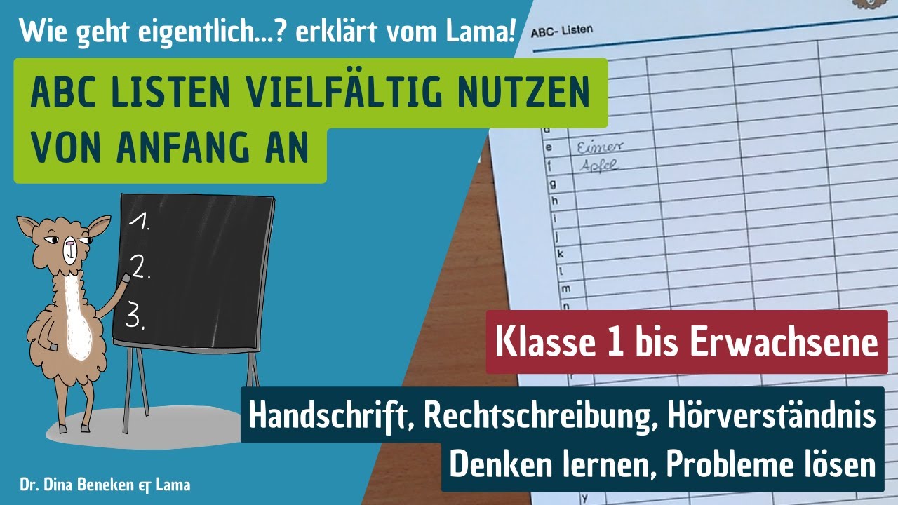 ABC Listen nach Birkenbihl für Handschrifttraining, Sprachenlernen ...