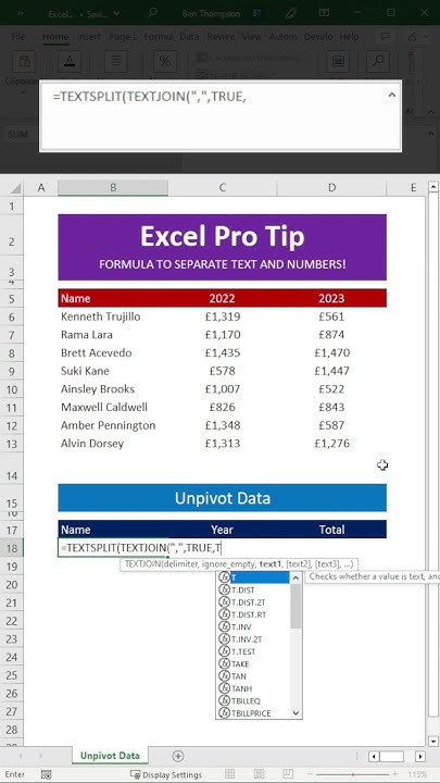 Unleash the Power of Excel: Transform Your Data with This Clever Unpivot Formula #howto # ...