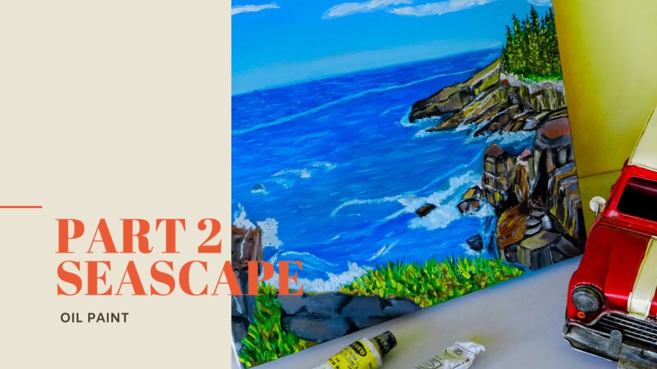 How to Painting Cliff Edge || Oil on Canvas ‘Part 2’ (in Bahasa) - YouTube