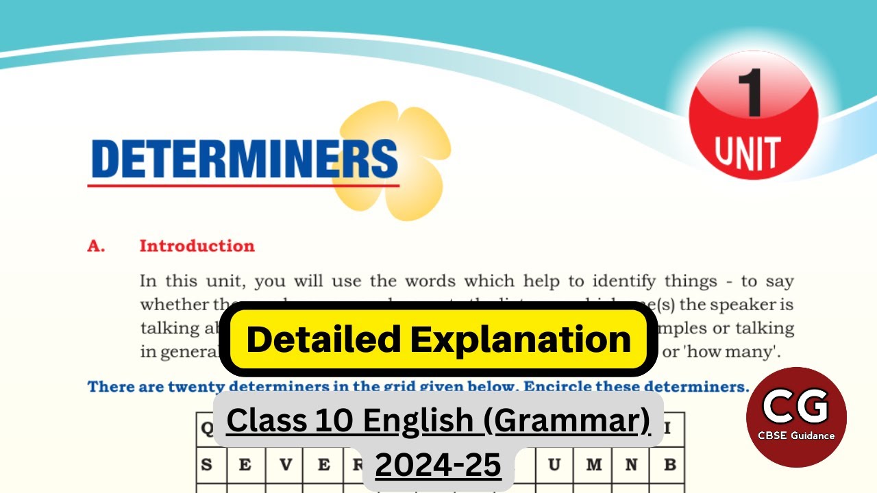 Master Determiners for CBSE Class 10 in One Shot - YouTube