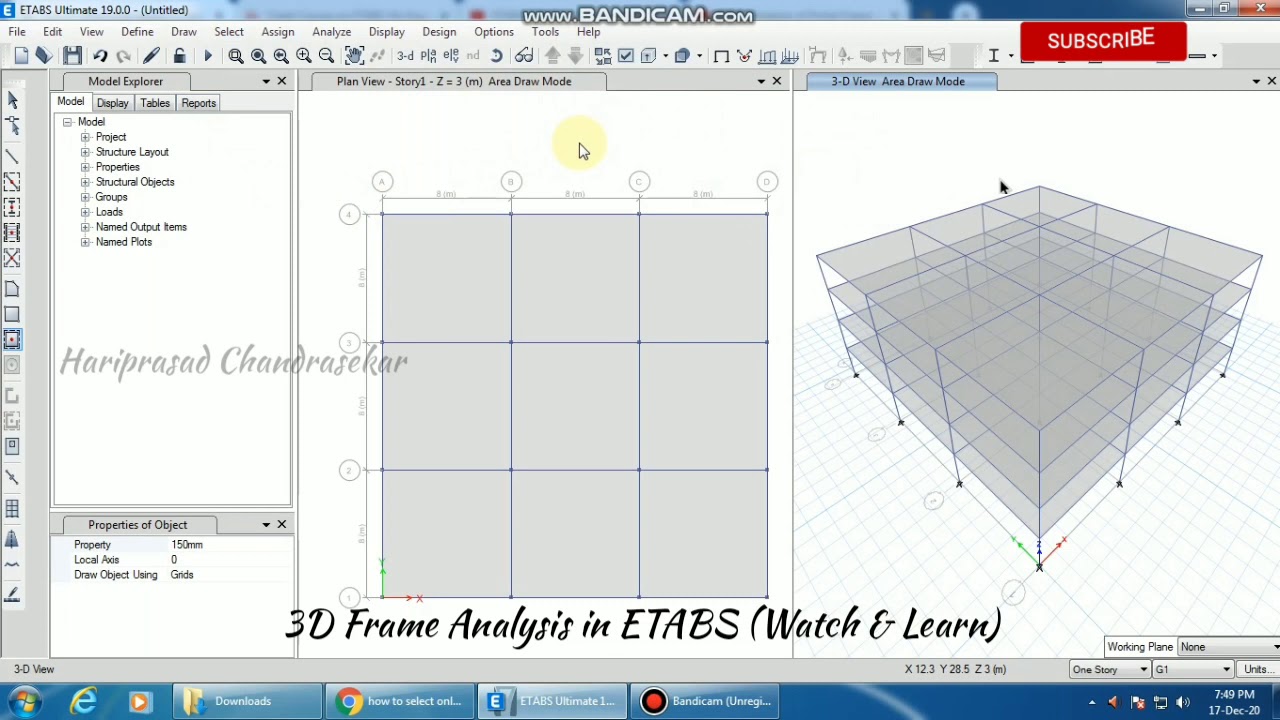 3D frame design and analysis in ETABS (Watch & Learn) - YouTube