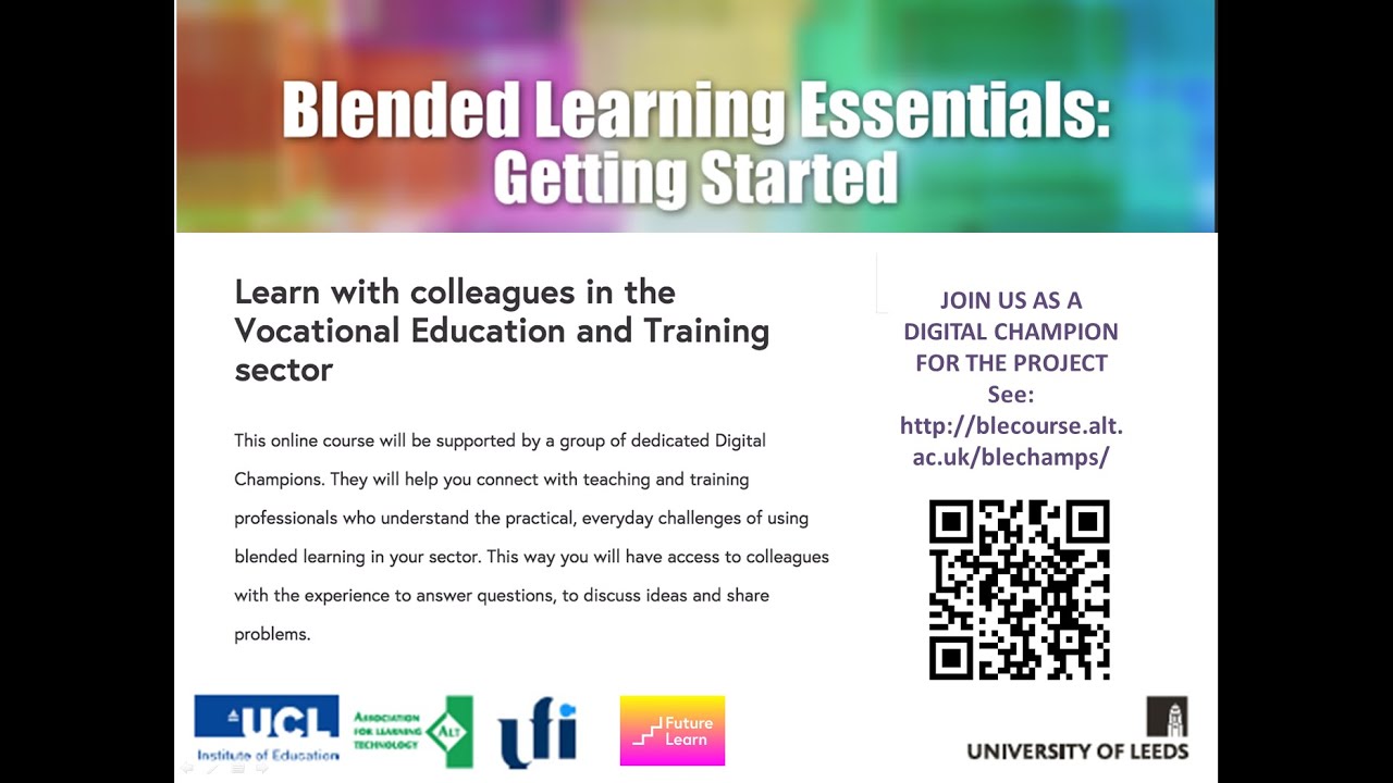2015 #altc: Invited Session - Blended Learning Essentials: a new open course for VET - YouTube