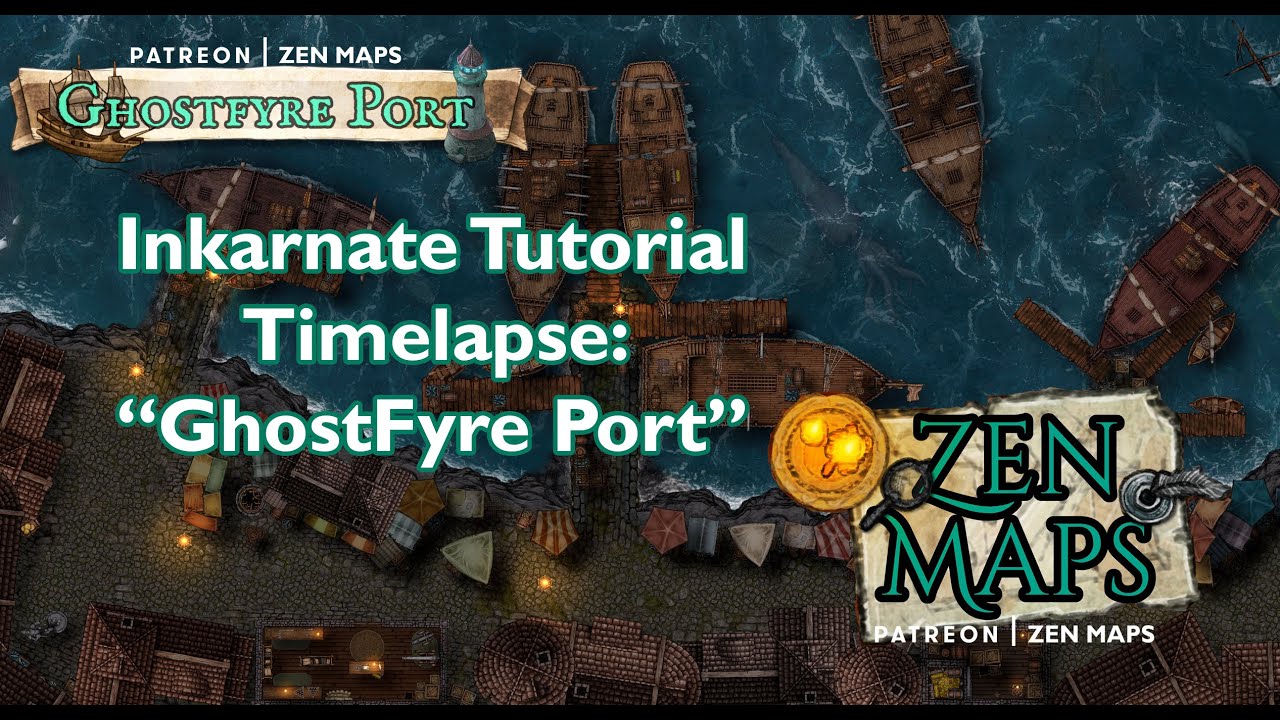 Inkarnate Tutorial Timelapse: - GhostFyre Port Docks - map making for D ...