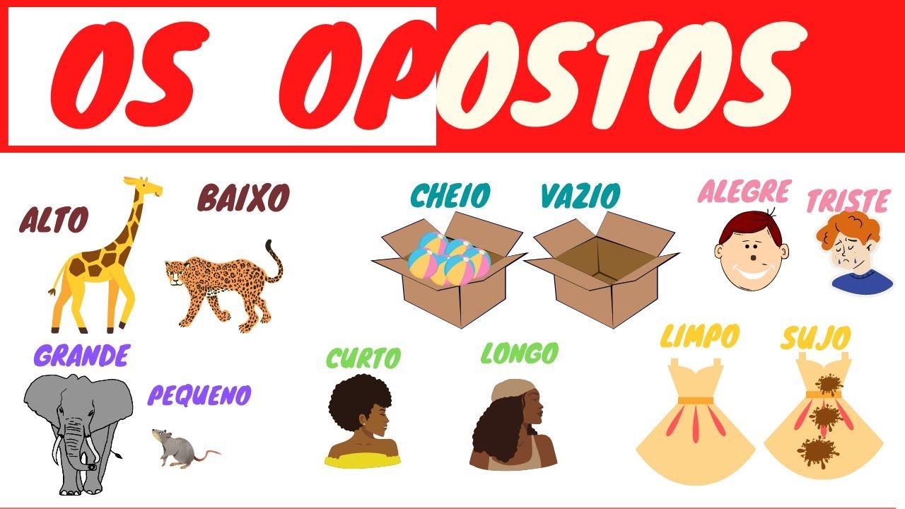 OPOSTOS: Aprendendo palavras opostas, palavras de sentido contrário ...