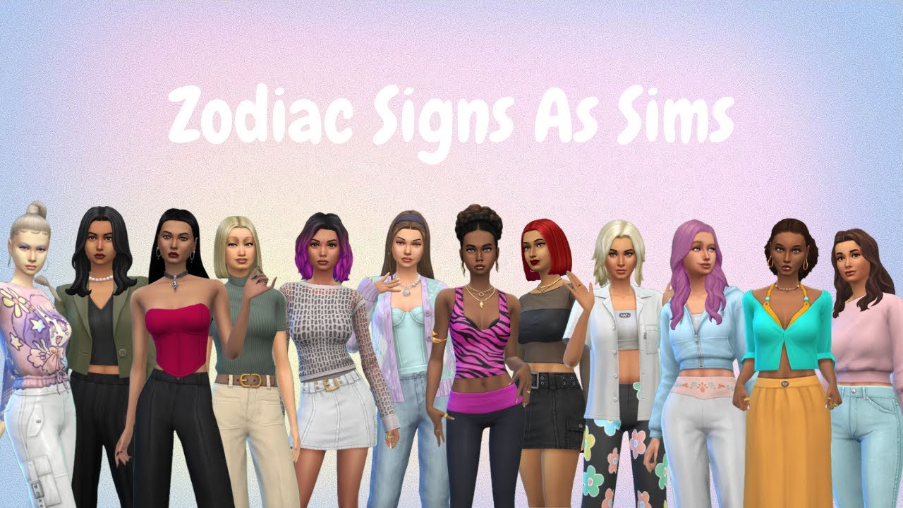 Turning the Zodiac Signs into Sims! ( The Sims 4 CAS Challenge) [No CC ...