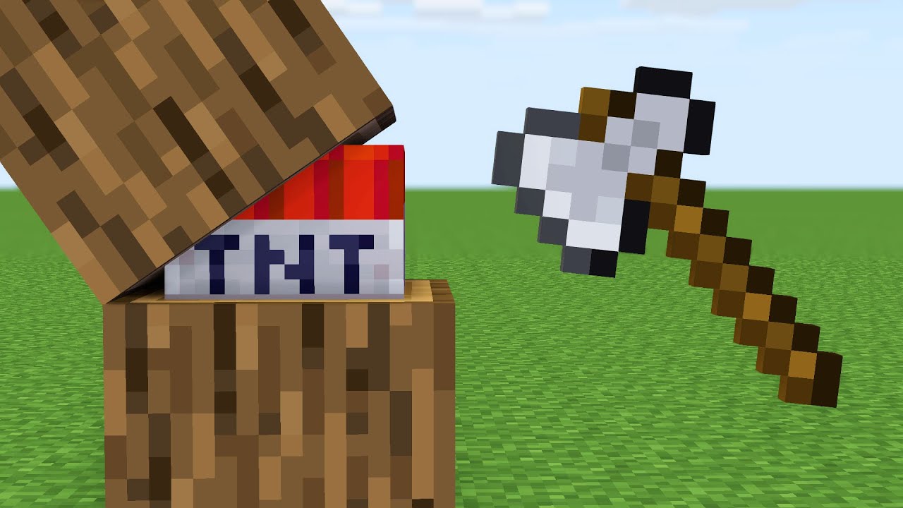 Minecraft: How to make a TNT Tree Trap - YouTube