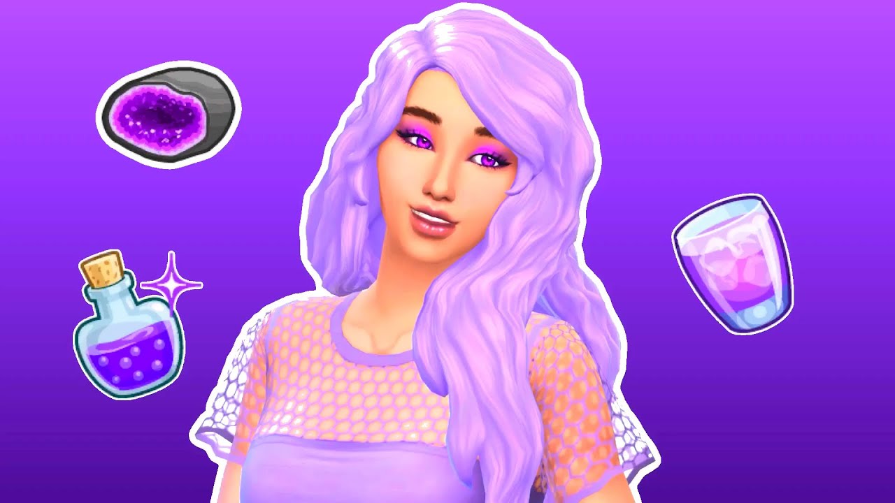 MAKING AN ALL PURPLE SIM | Sims 4 Create A Sim - YouTube