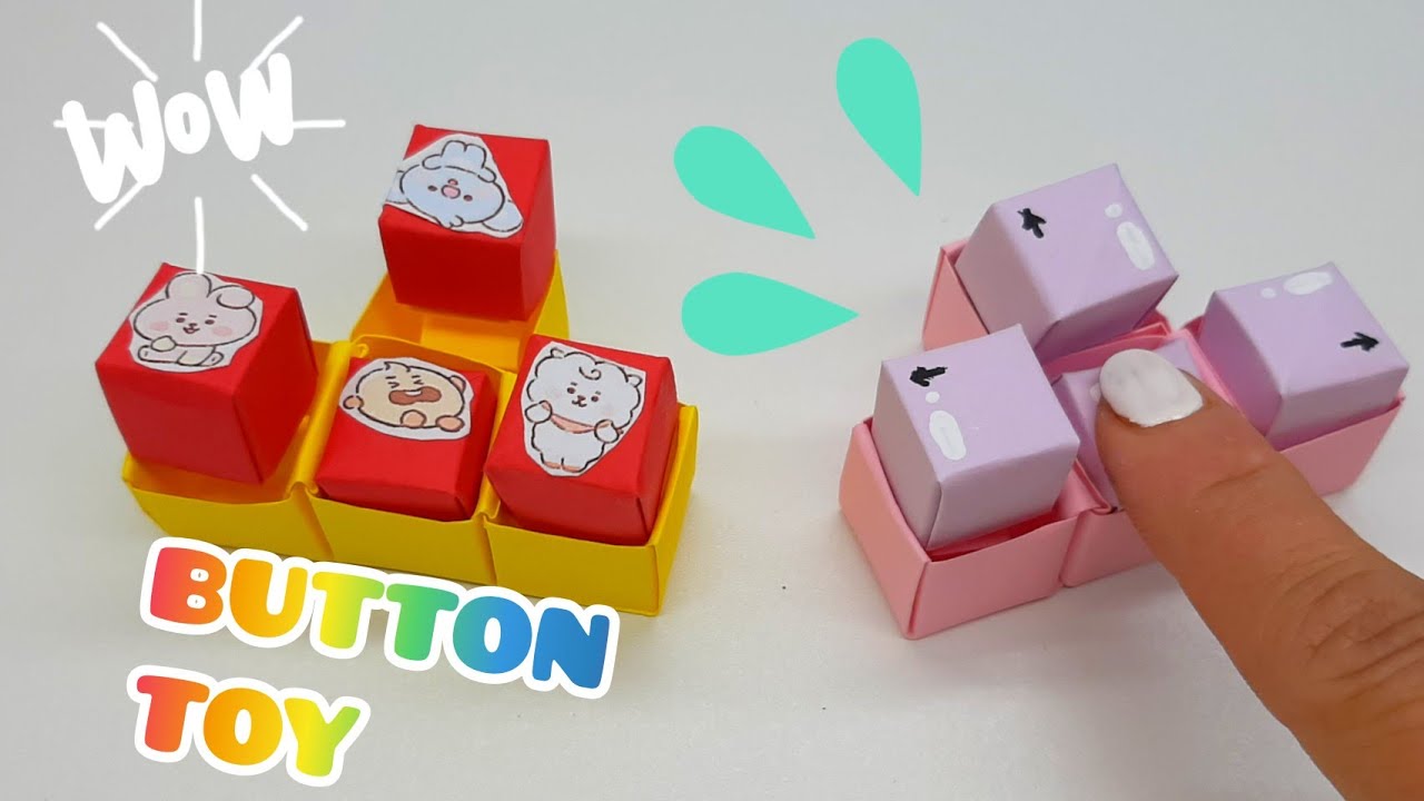 MINI Keyboard DIY Origami Pop up Button | NO GLUE Paper Fidget Toys ...