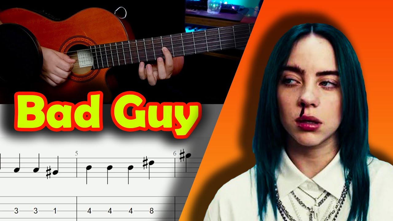 BAD GUY Guitar Tabs Tutorial - Billie Eilish - YouTube