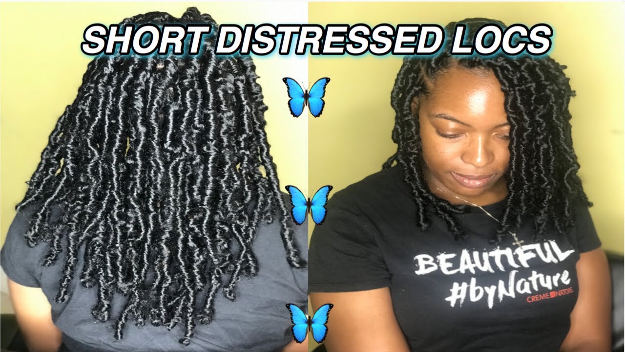 Short distressed locs...DONE WITH ONLY WATERWAVE hair!!!!!😳 - YouTube