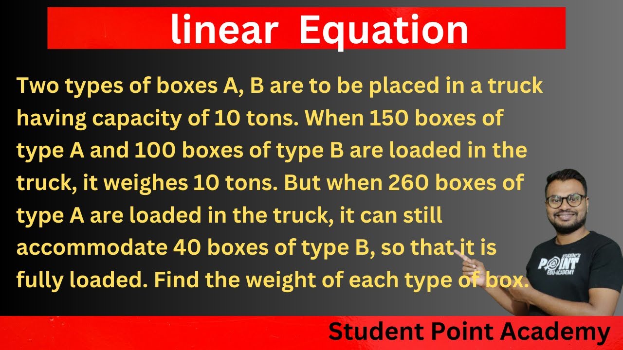 Two types of boxes A, B are to be placed in a truck having capacity of ...