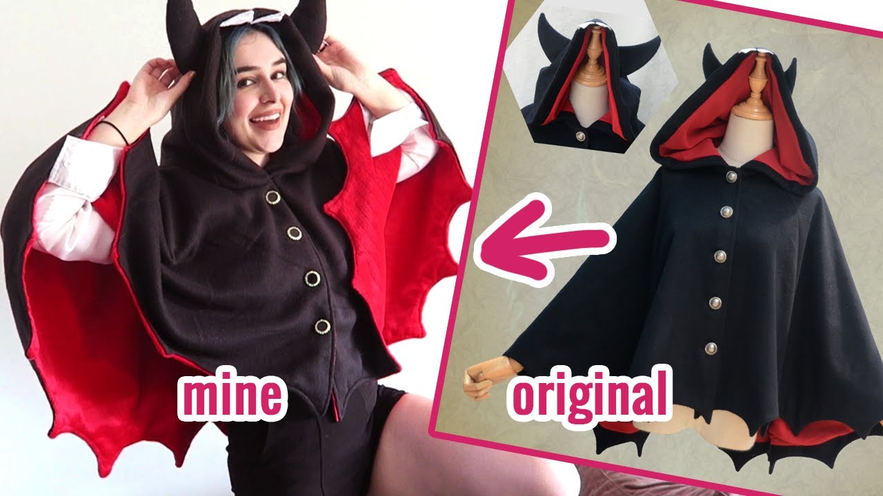 Bat cloak thing | My Halloween sewing project for 2022 - YouTube