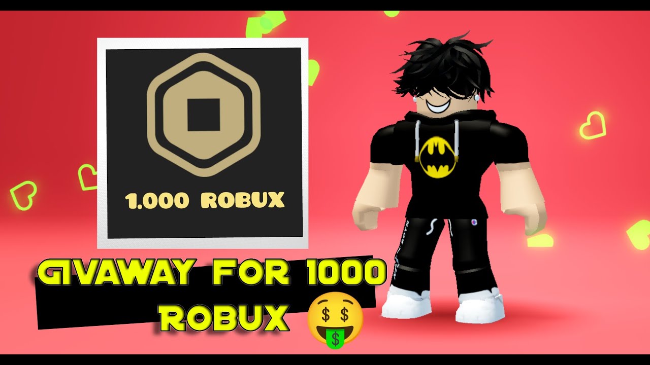 Giveaway for 1000 robux🤑😍 - YouTube