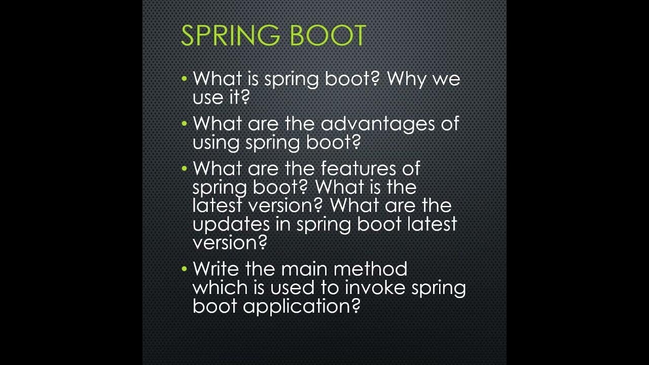 Infosys Spring Boot Interview Questions Springboot Youtube