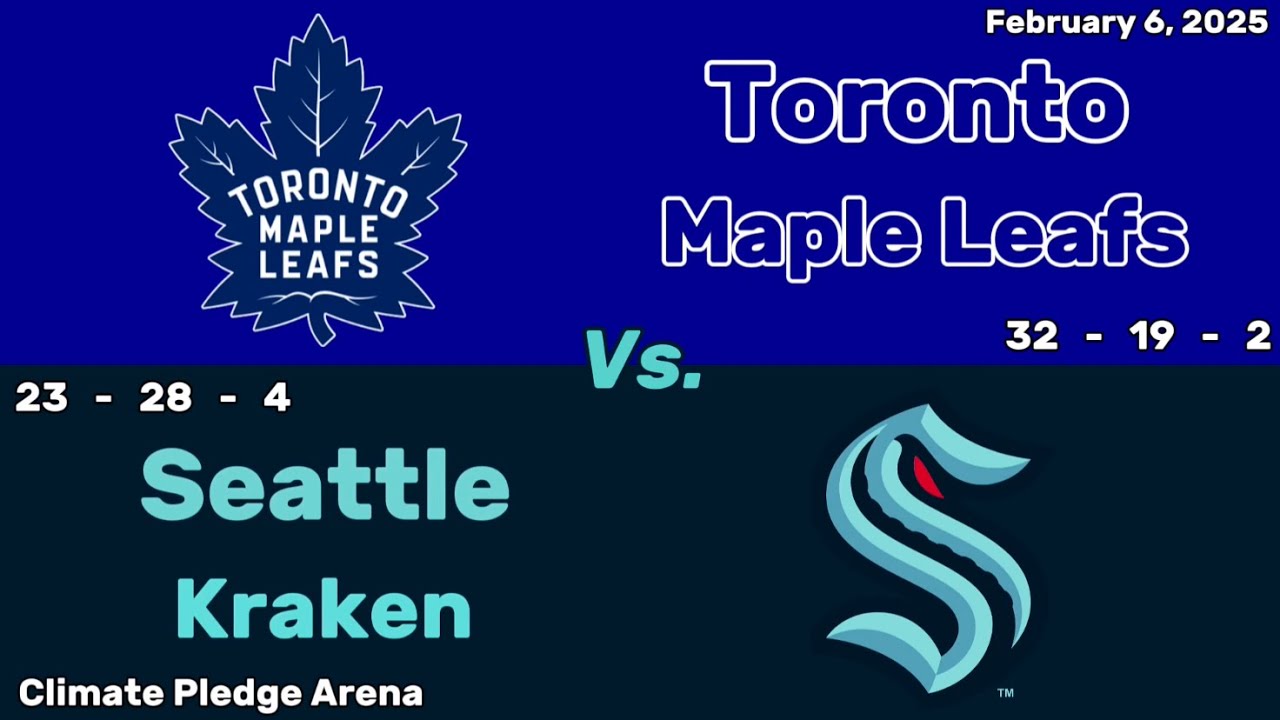 Toronto Maple Leafs vs Seattle Kraken | February 6, 2025 | All Goals ...