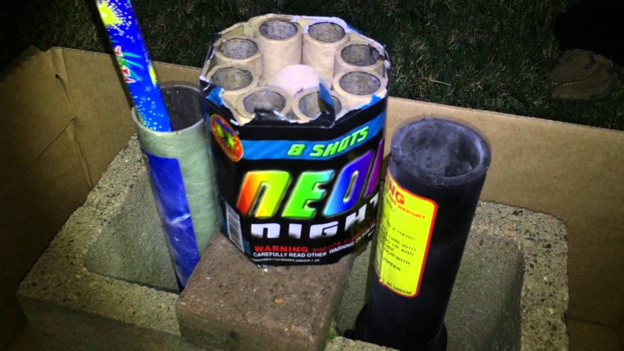 Neon Nights 8 Shot 200 Gram Cake Fireworks Demo New Years Eve 2016 ...