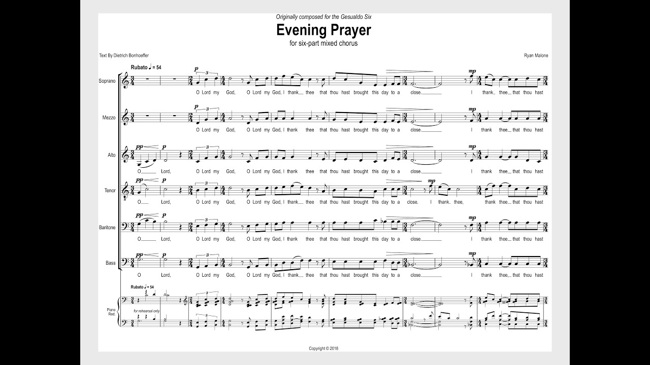 Evening Prayer - by Ryan Malone - YouTube