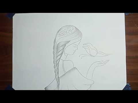easy girls drawing. drawing tutorial pencil art - YouTube