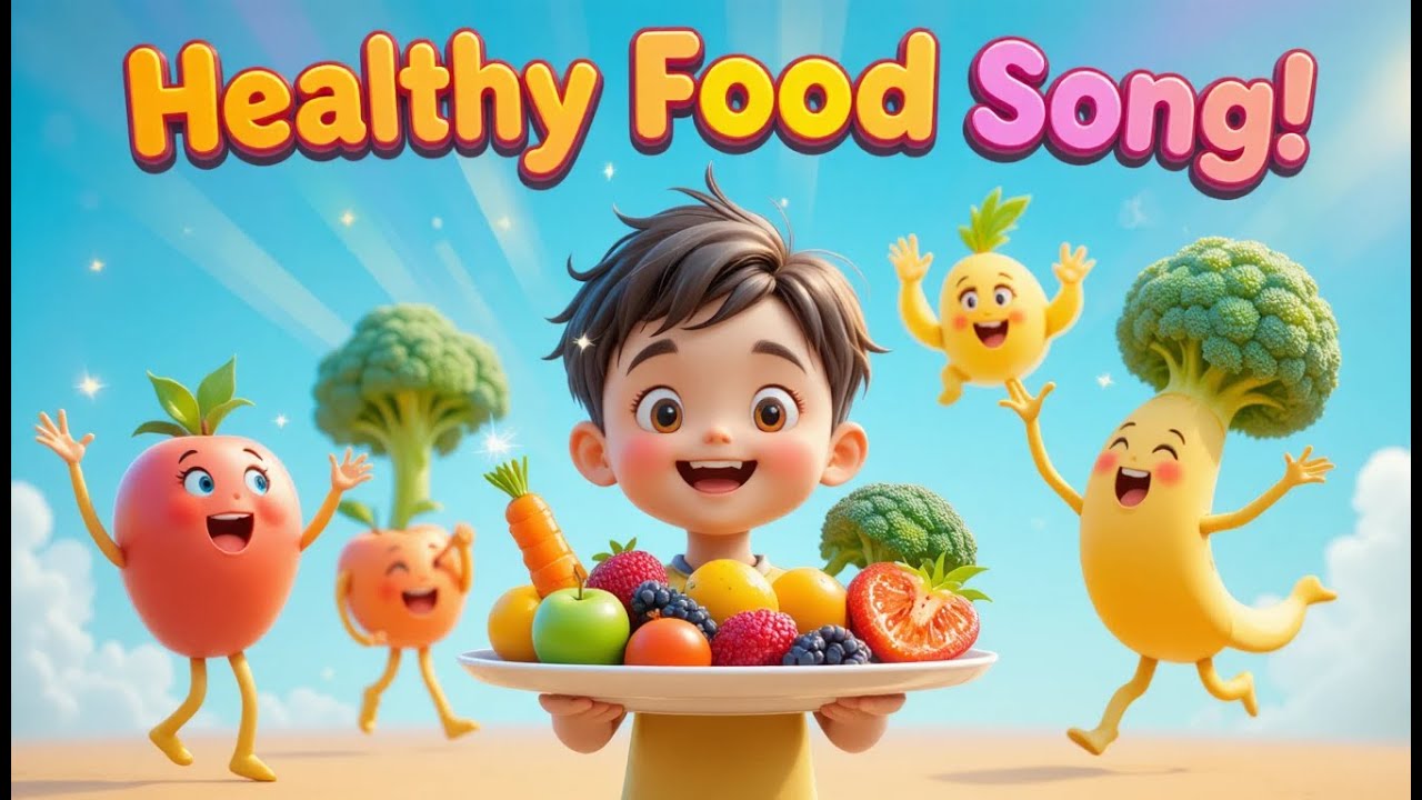Healthy Food Song for Kids | Eat Fruits and Veggies | Yum Yum! 🍎🥦🎵 ...