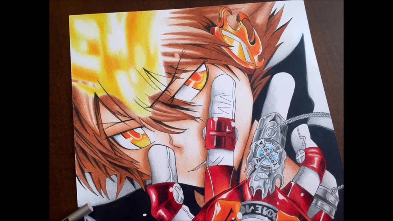 Speed Drawing - Tsunayoshi Sawada (Katekyo Hitman Reborn) - YouTube