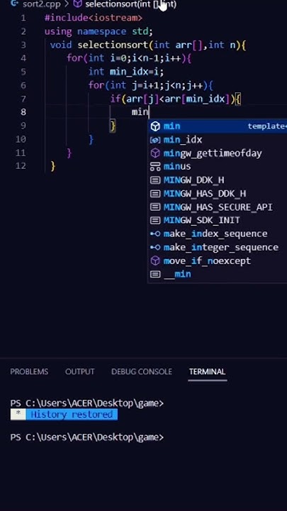 Selection Sort Using C Coding Algorithm Dsa Datastructures Sorts 7420