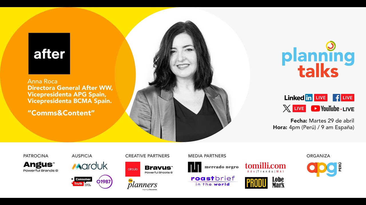 🔴 #EnVivo Planning Talks 61 - APG Perú con Anna Roca - Directora ...