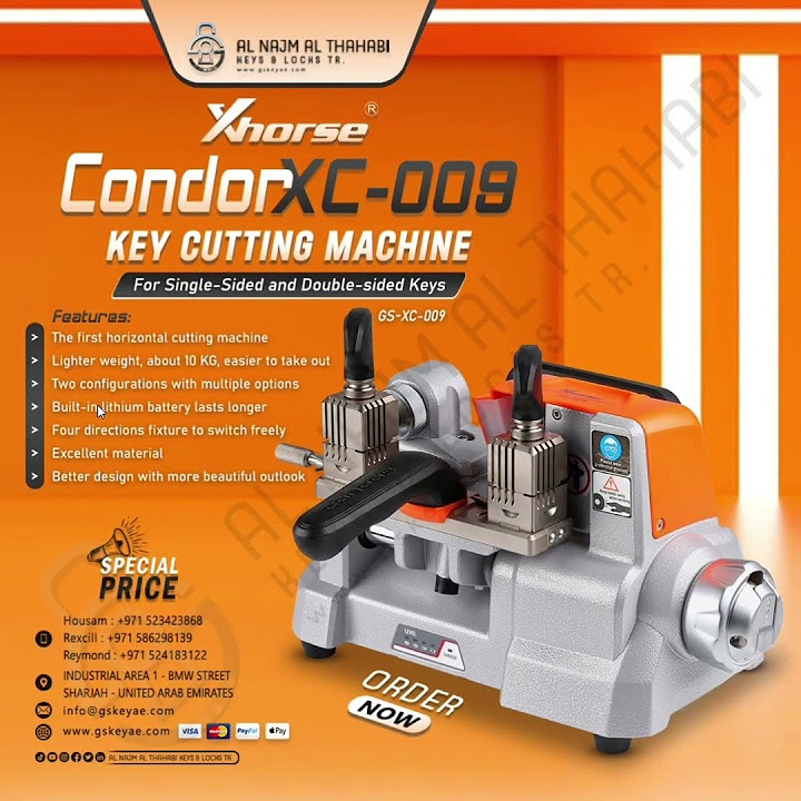 Xhorse Condor XC009 XC-009 Key Cutting Machine For Single-Sided and ...