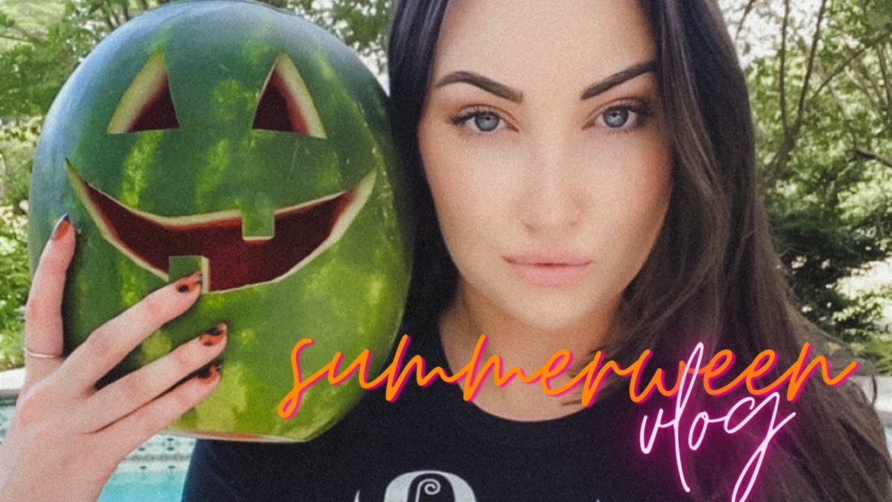 Summerween 2021 Vlog | Pool Party With Halloween Decor - YouTube