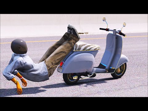 GTA 5 Slow Motion Motorcycle Crashes Episode 03 (Euphoria Physics Showcase)