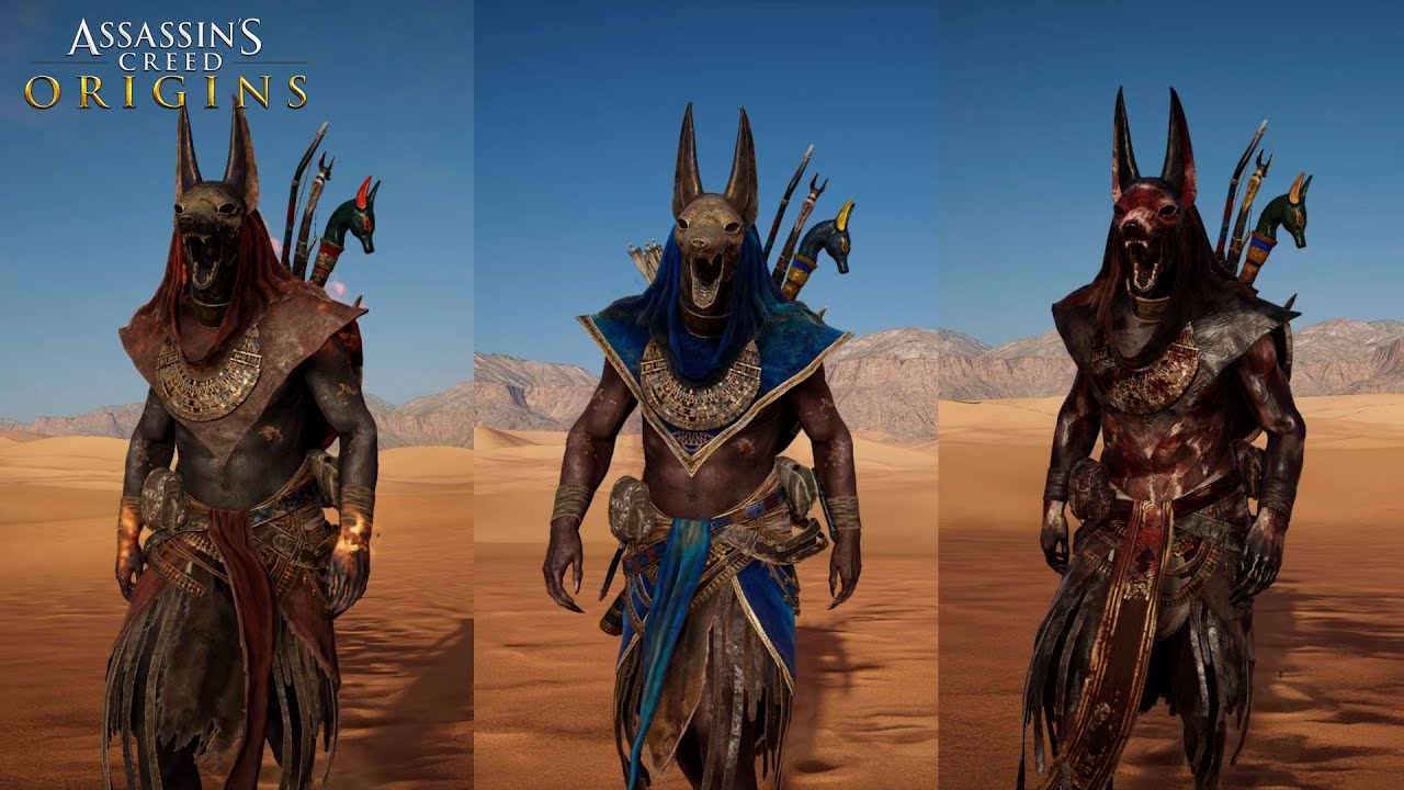 All Anubis Outfits & Weapons - Assassin's Creed Origins - YouTube