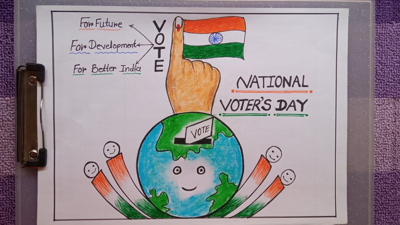 National Voters Day Drawing | National Voters Day Poster Drawing ...