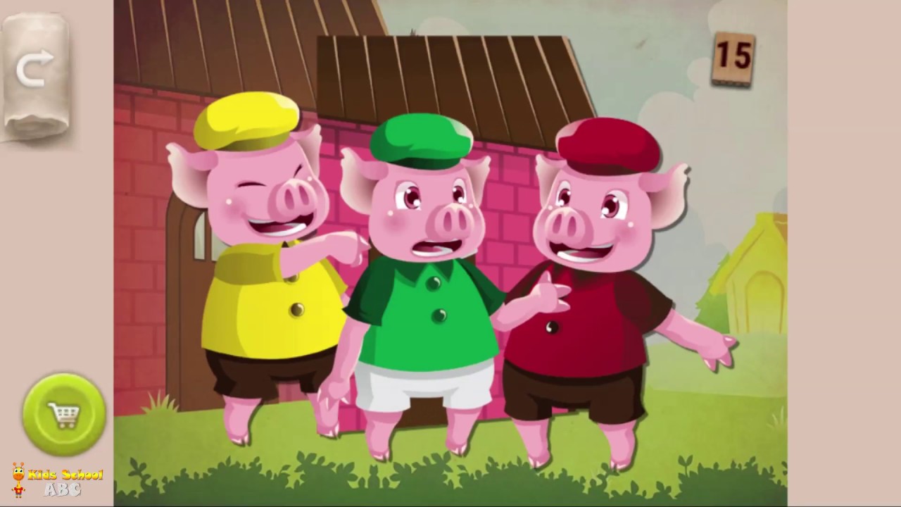 The Three Little Pigs Puzzle Games for Kids Toddlers - Kids School ABC ...