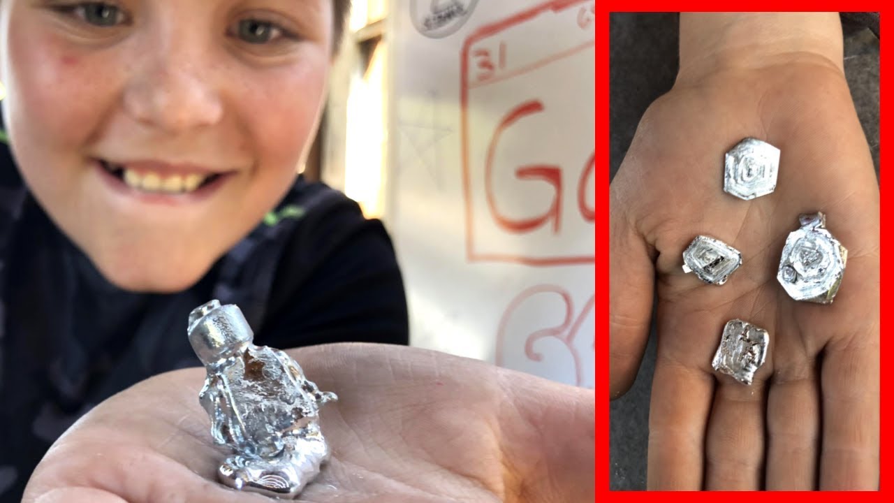 Homemade Gallium LEGO Minifig and Gallium Crystals! Science Experiment ...