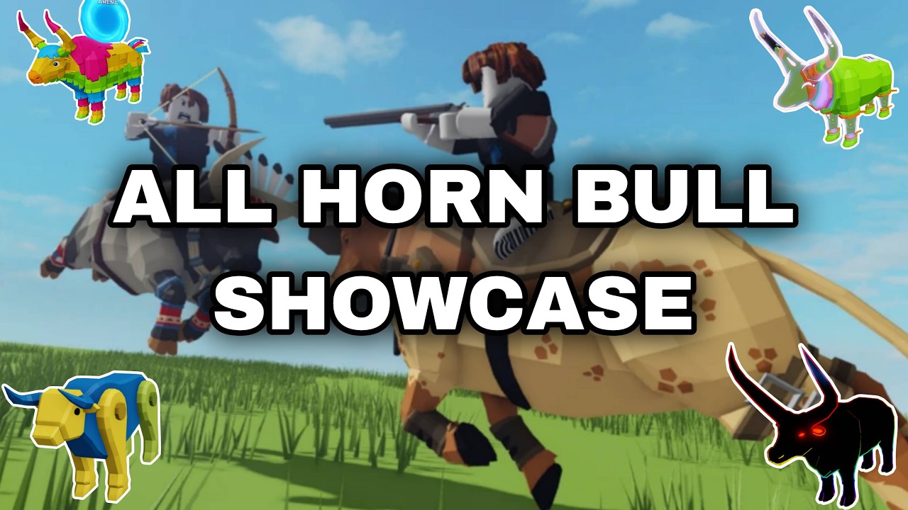 Bull Battles [NEW] Roblox All Horn Obtained Bull - Showcase - YouTube